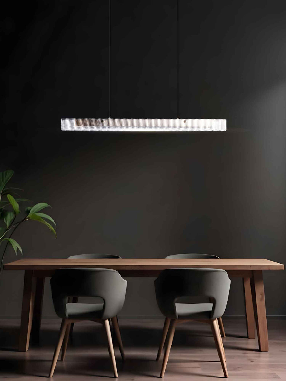 Solara Linear Pendant Light Gold Frame with Acrylic Diffuser – Hybec Deco