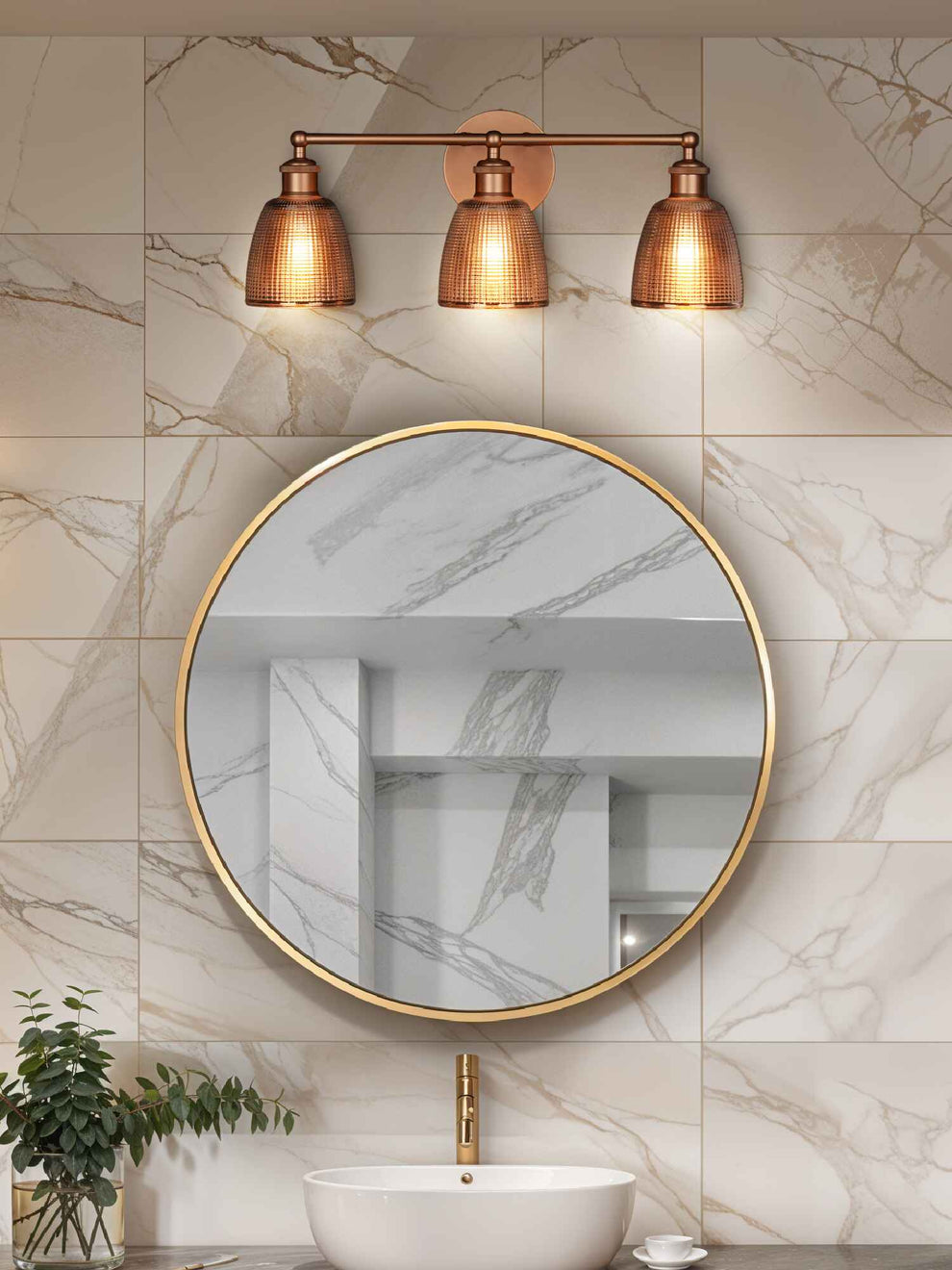 Buy Textured Glass Gold Wall Light – Hybec Deco